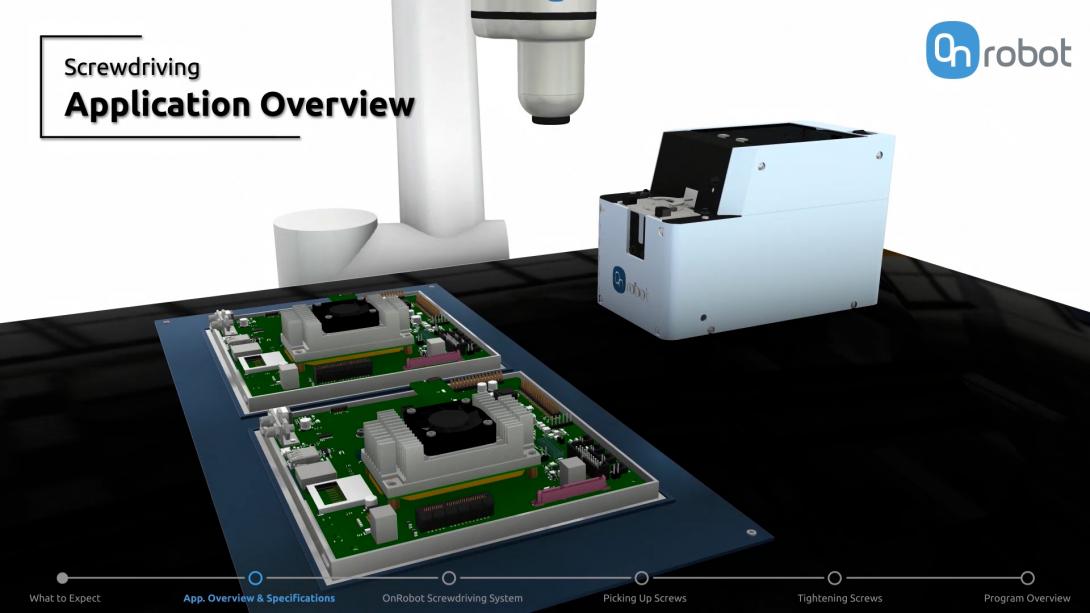 Screwdriving overview and specifications of a Screwdriving application